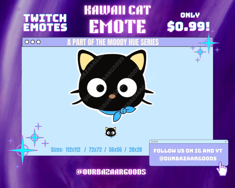 Kawaii Cat Theme Discord Twitch Streaming Streamer SMS Vintage Sticker ...