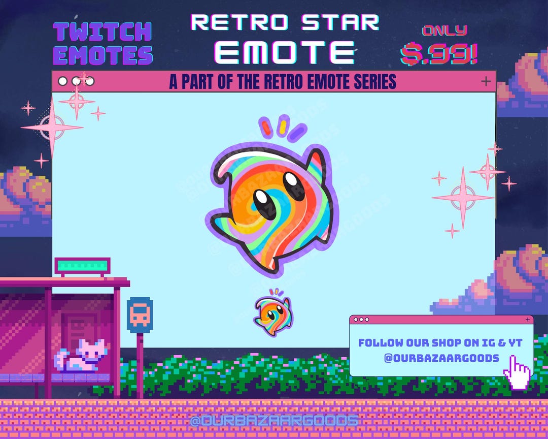 Kawaii Space Star Emote: Twitch, Discord, SMS (digital Download) - Etsy