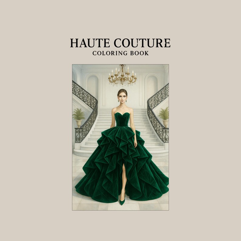 Haute Couture Coloring Book: Luxury Fashion Illustrations (printable ...