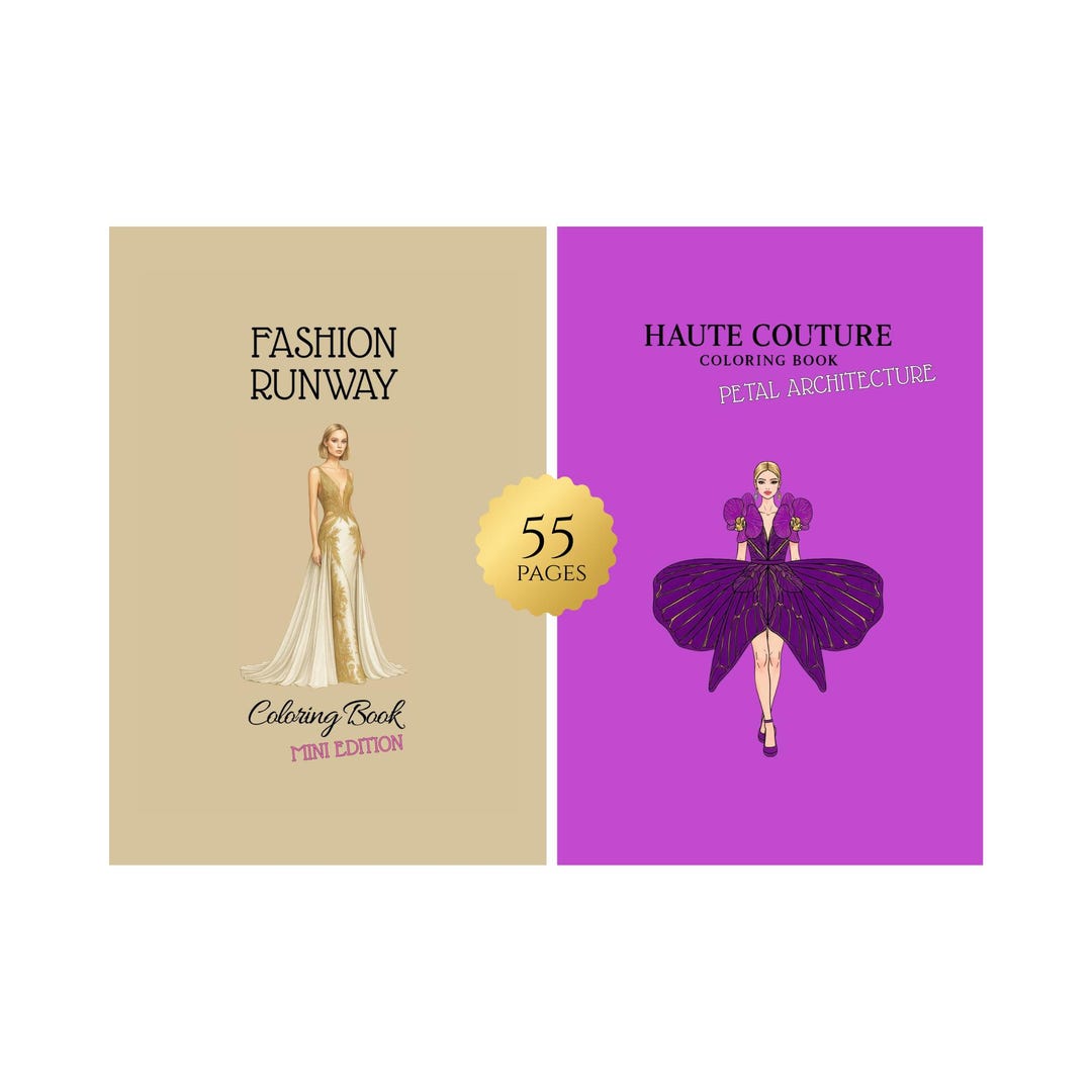 Fashion Runway Coloring Book Bundle: Haute Couture Petal Designs ...