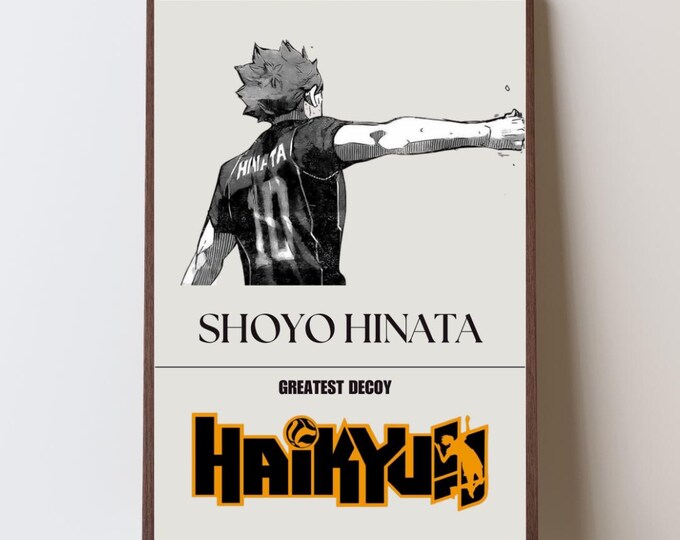 Shoyo Hinata Poster - Haikyuu Wall Art - Anime Print - Volleyball Anime ...