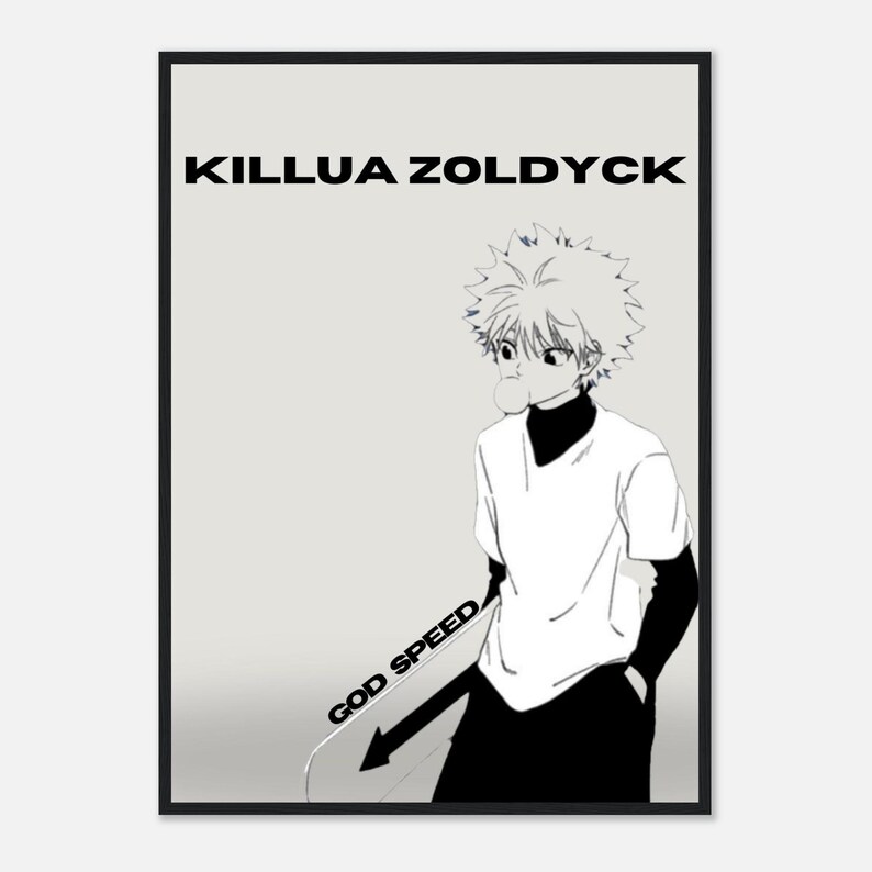 Hunterxhunter, Killua Zoldyck. Premium Matte Paper Wooden Framed Poster ...