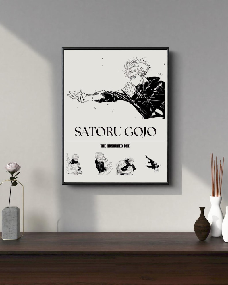 Gojo Satoru Jujutsu Kaisen Poster | Powerful Sorcerer Anime Wall Art ...