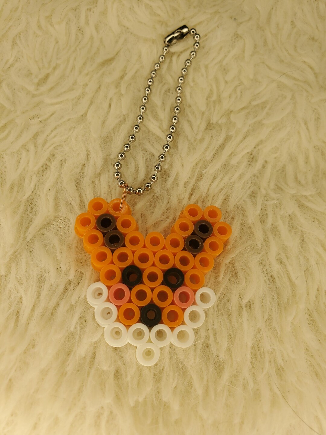Fox Perler Bead Keychain - Etsy