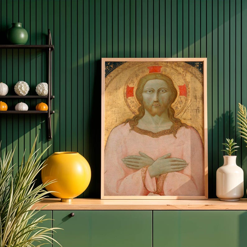Medieval Christ Icon Poster | Byzantine Sacred Art Print | Gold Leaf ...