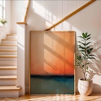 16:9 Vibrant Sunset Wall Art, Pointillism, Abstract, Ocean, Sunset ...