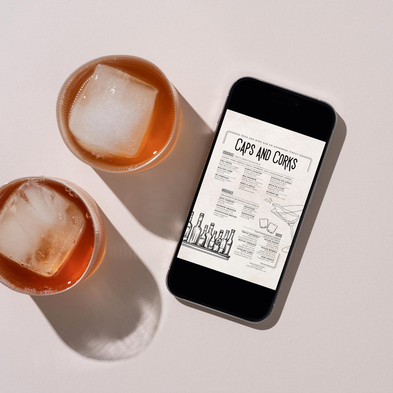 Editable Bar & Drink Menu Canva Template | Rustic Industrial ...