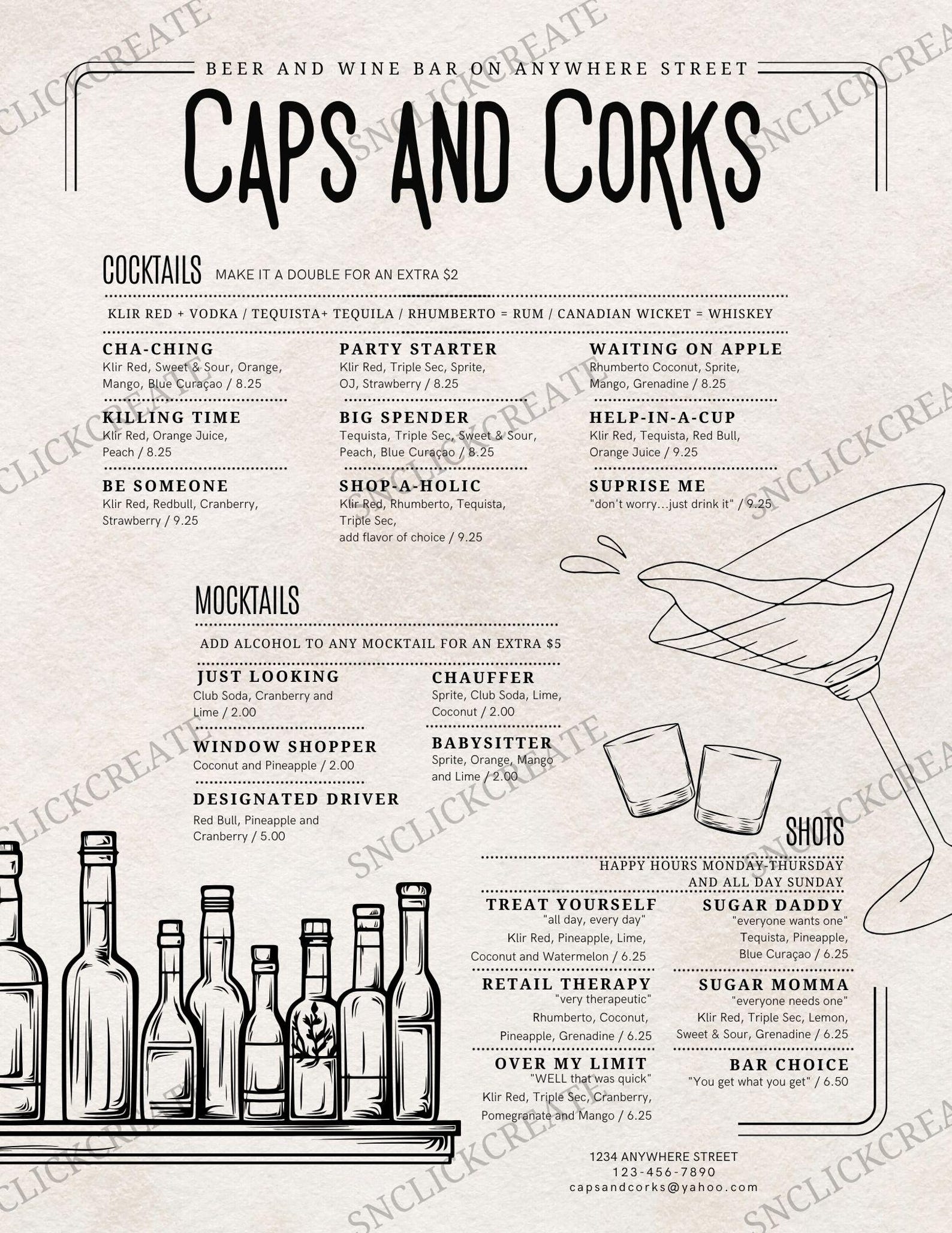 Editable Bar & Drink Menu Canva Template | Rustic Industrial ...