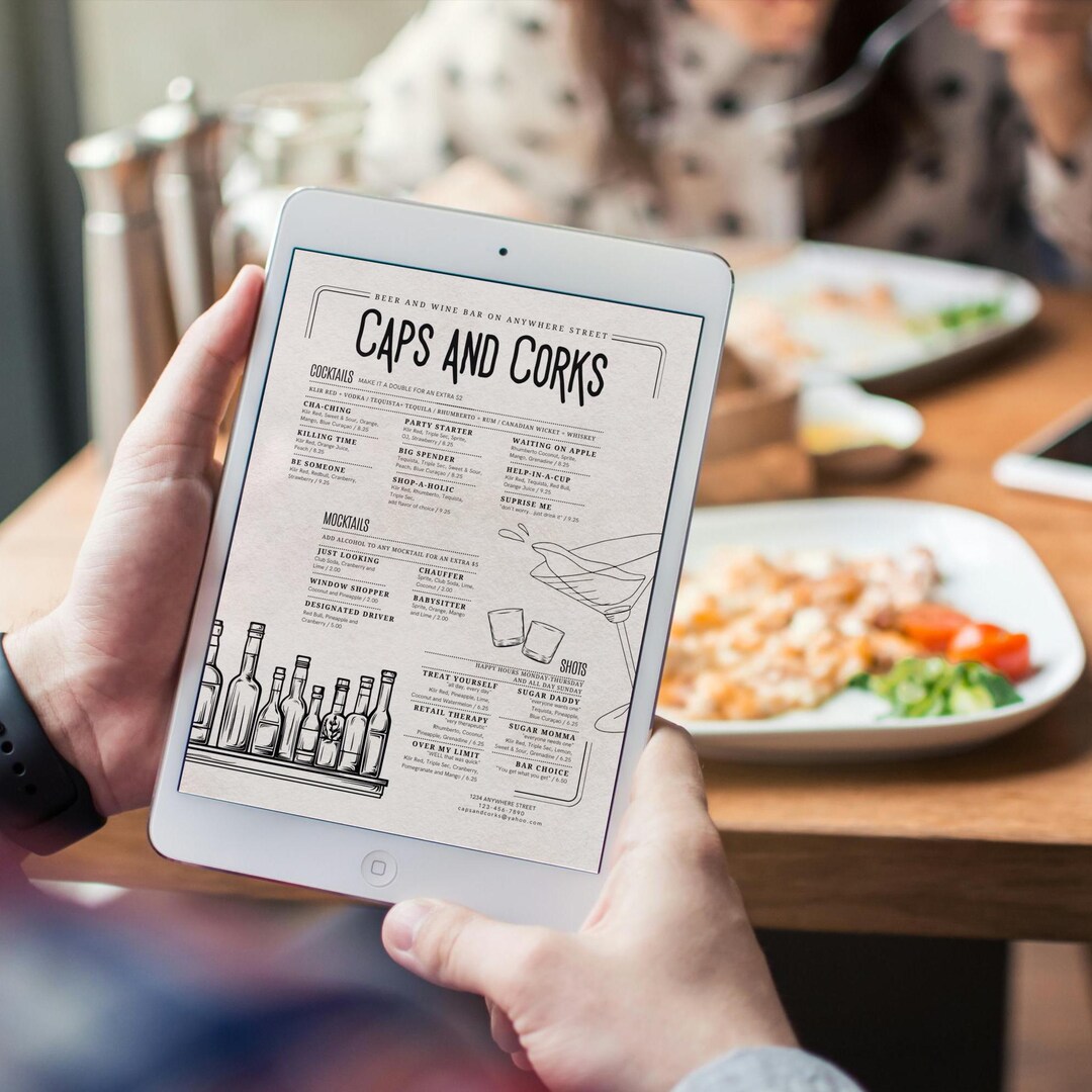 Editable Bar & Drink Menu Canva Template | Rustic Industrial ...