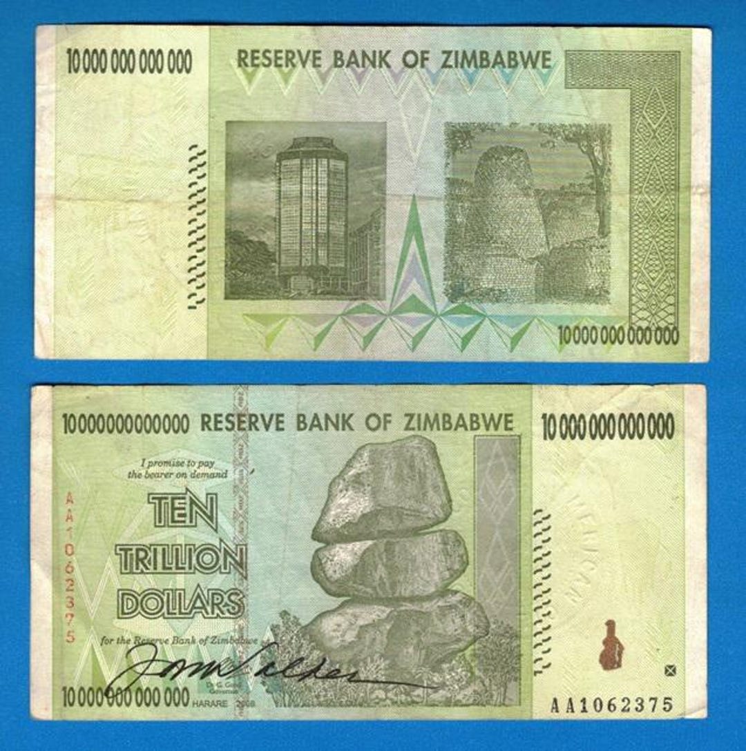 10 Trillion Zimbabwe Banknotes 2008 AA Series CIRCULATED - Etsy