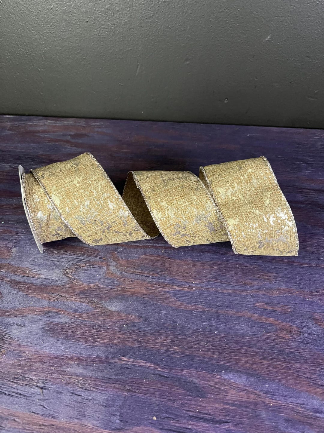 2.5" Metallic Distressed Burlap Ribbon – 10-yard Spool - Etsy