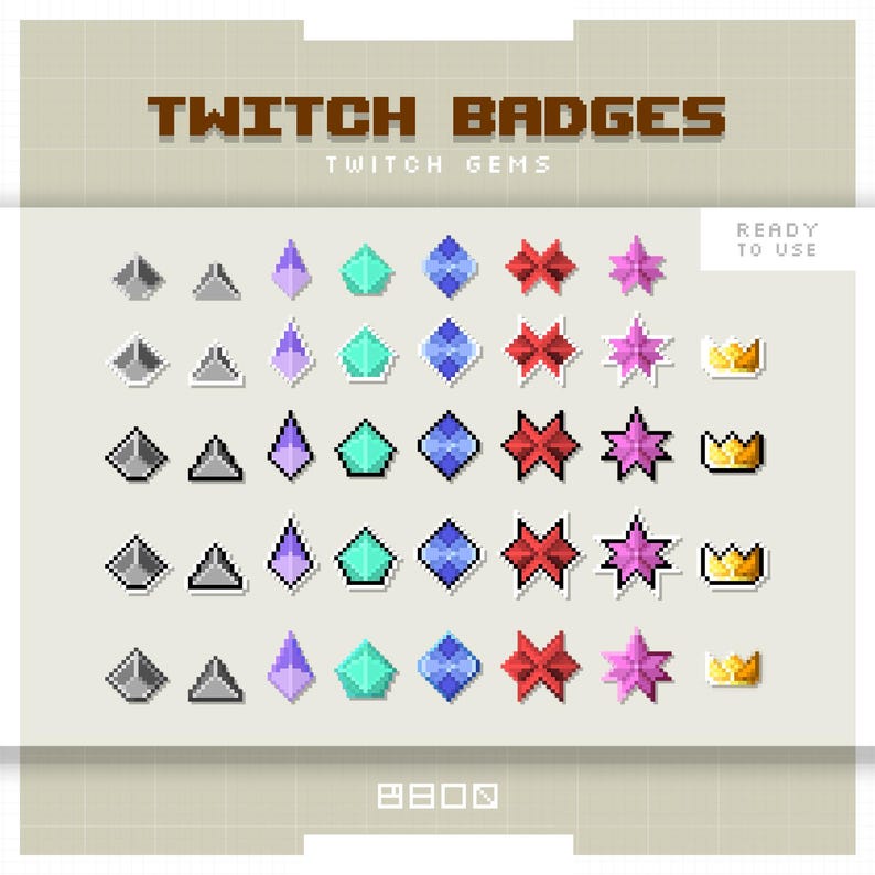Pixel Art Twitch Bit Badges: 39 Custom Designs - Etsy