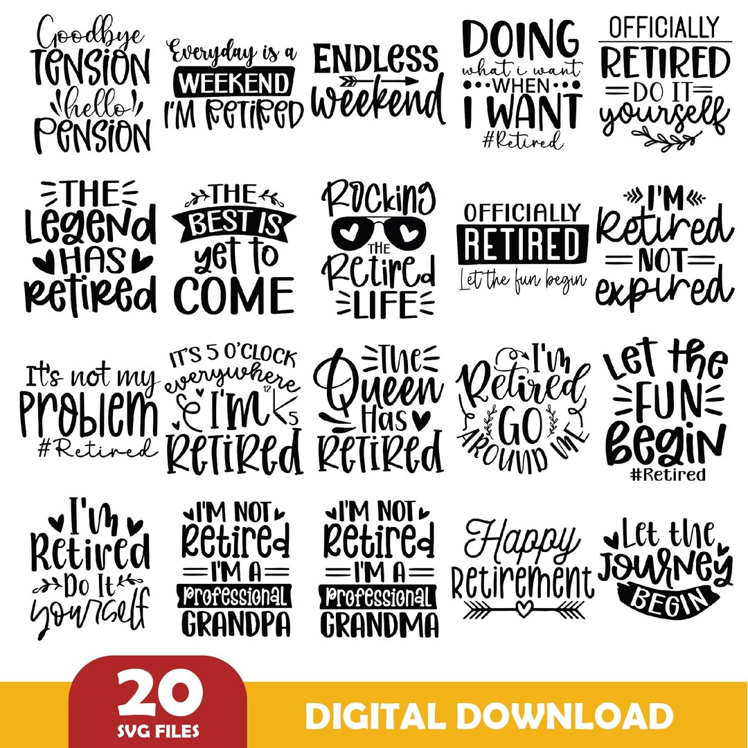 Retirement Svg Bundle, Officially Retired Svg, Retirement Svg ...