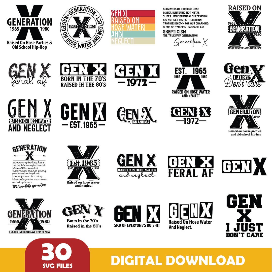 Generation X Svg Bundle, Generation X Svg, Funny Gen X 80s Svg, Gen X ...