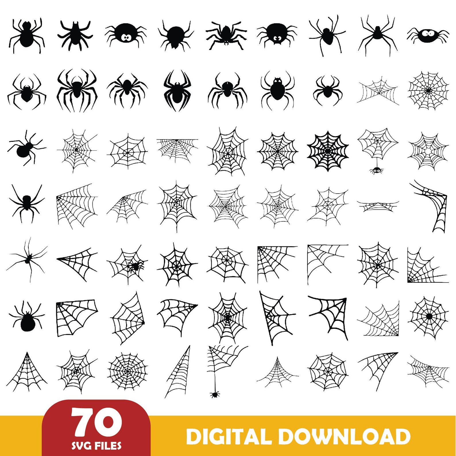 SPIDER WEB SVG, Spider Web Bundle Svg, Spider Web Clipart, Spider Web ...