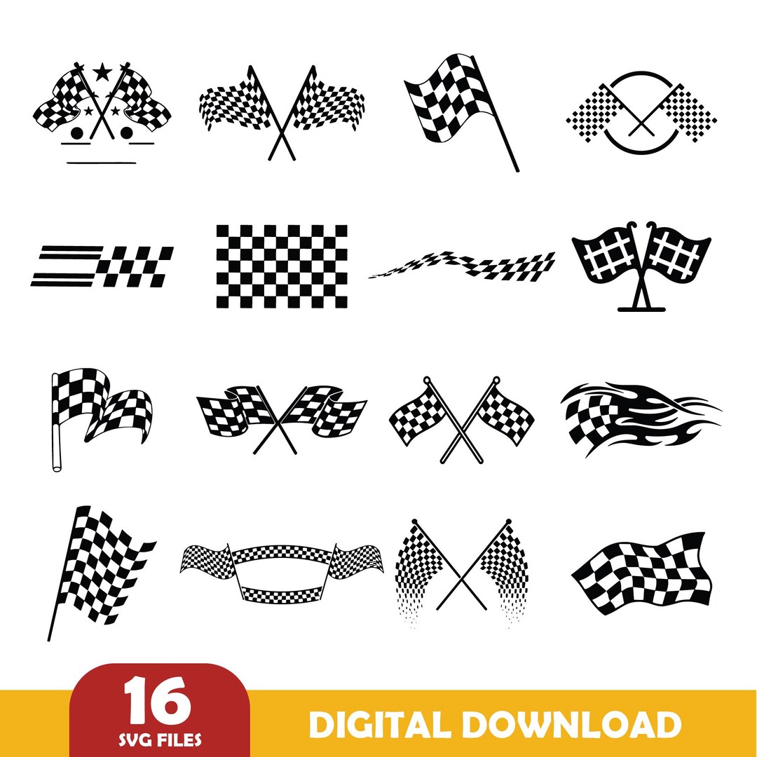 Race Flag Svg Bundle, Checkered Flag Svg, Racing Flag Svg,racing Flag ...