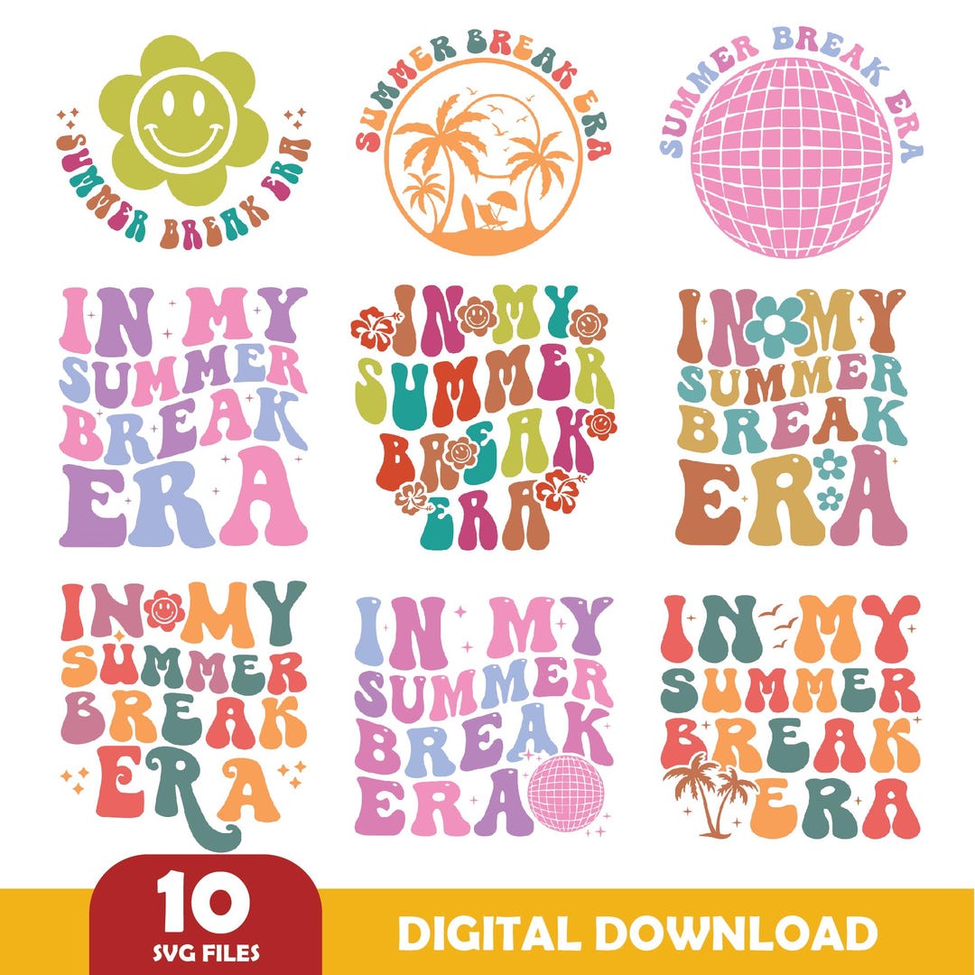 In My Summer Break Era SVG Bundle, Last Day of School Png, Summer Break ...