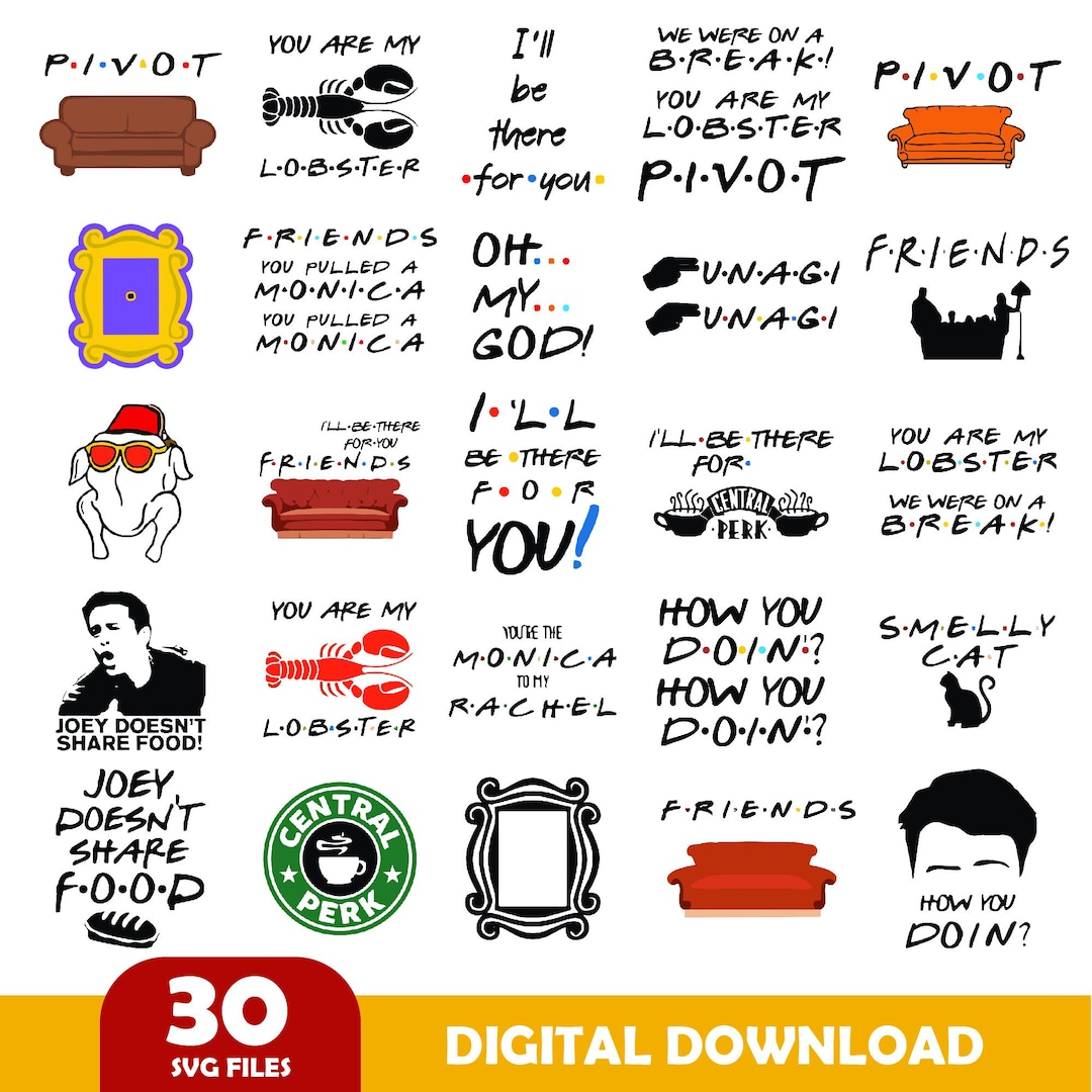 Friends SVG - Friends Tv Show Bundle - Svg Files Cricut - Digital ...