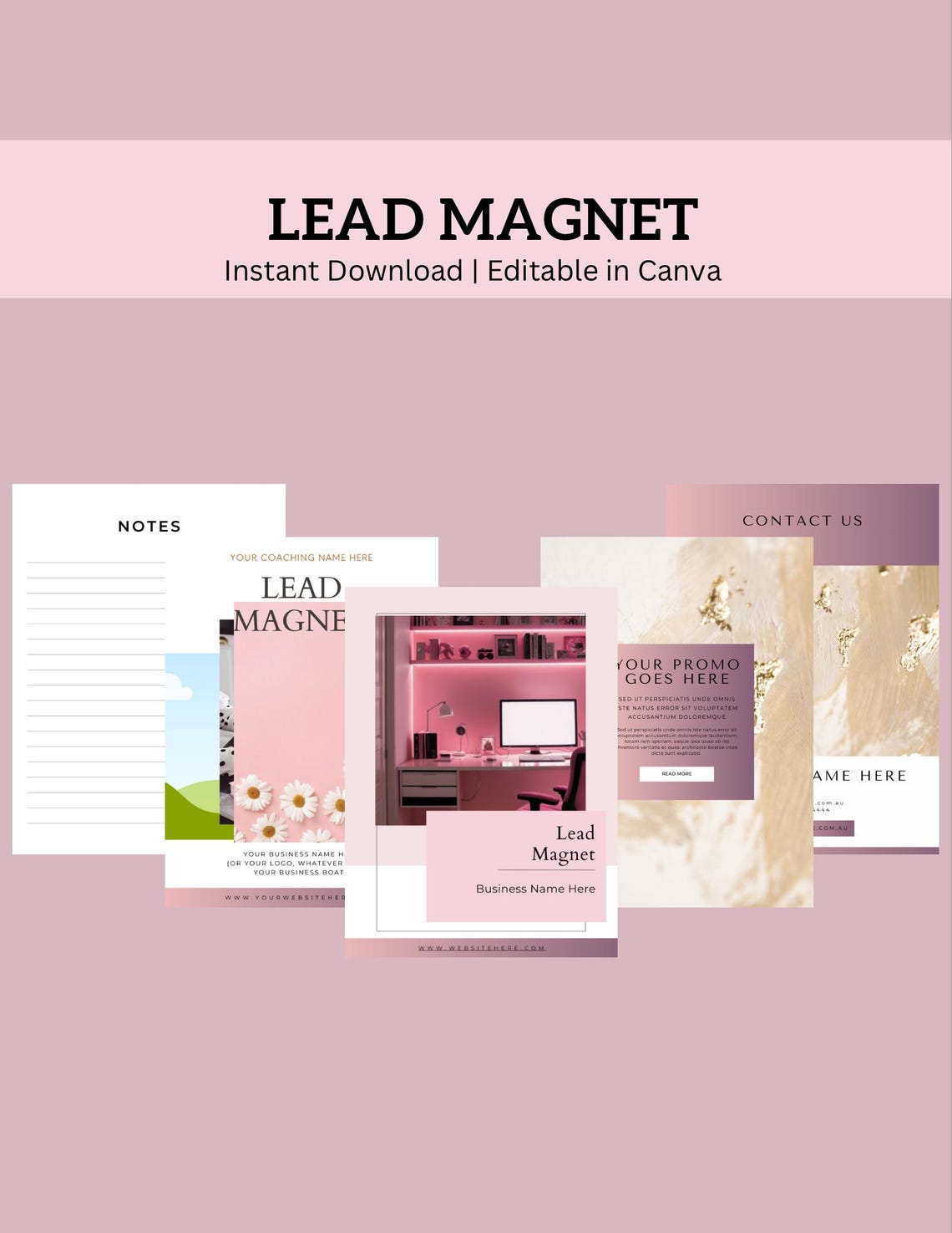 Lead Magnet 60 Page Work Book | Canva Templete Editable | Done Lead ...
