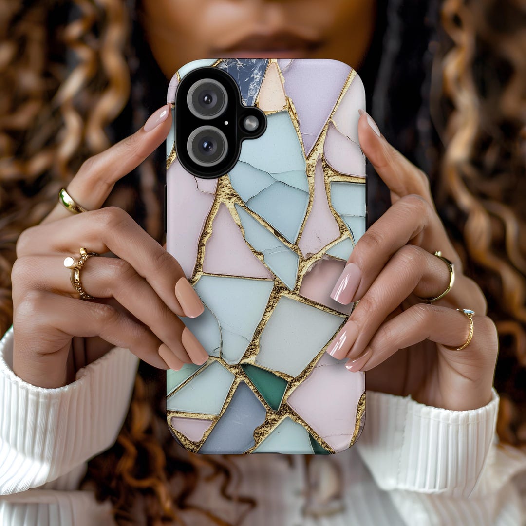 Stained Glass Opal Phone Case Mosaic Print Gift for Her Art Cover for ...