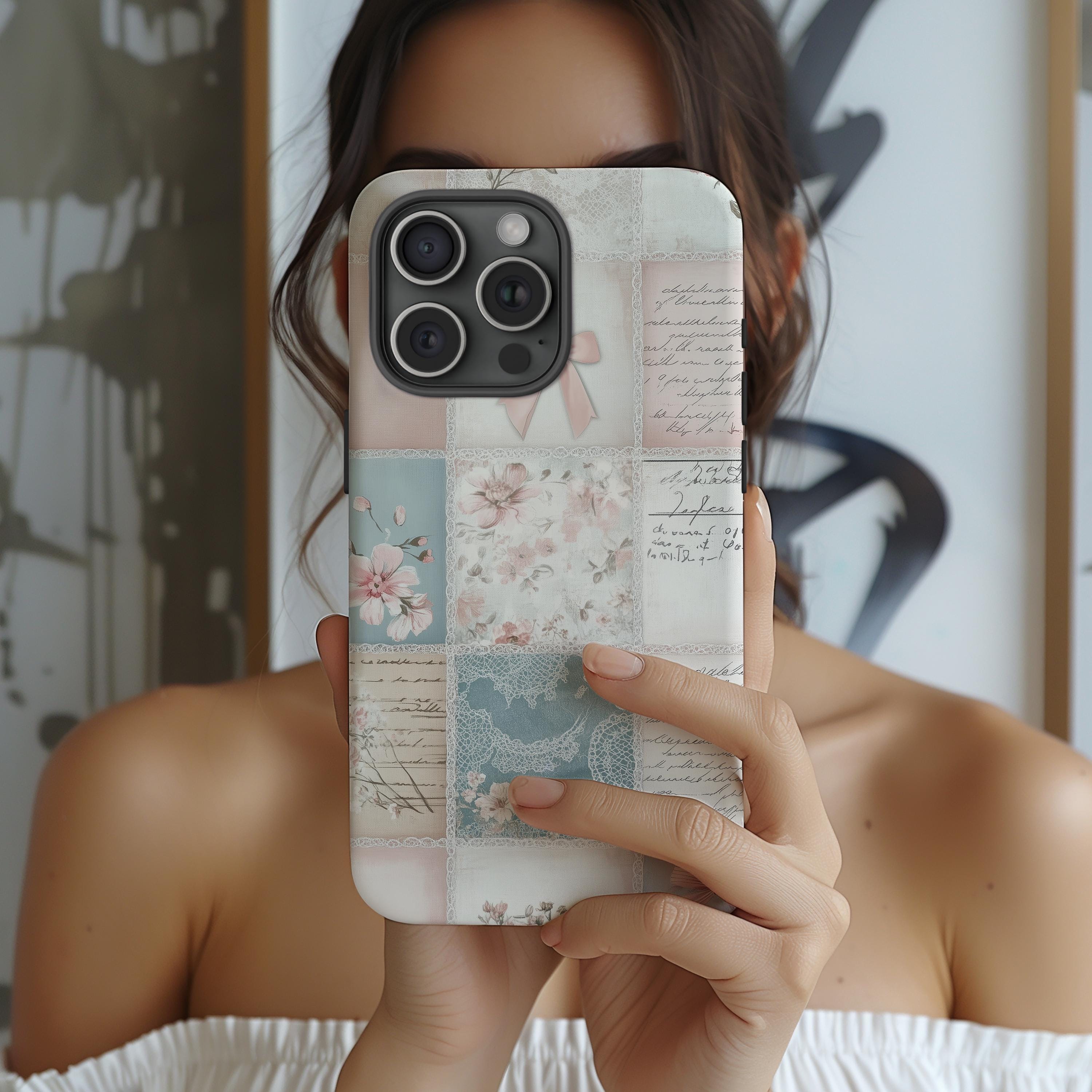Vintage Lace Floral Phone Case Shabby Chic Cute Pastel Spring Cover for ...