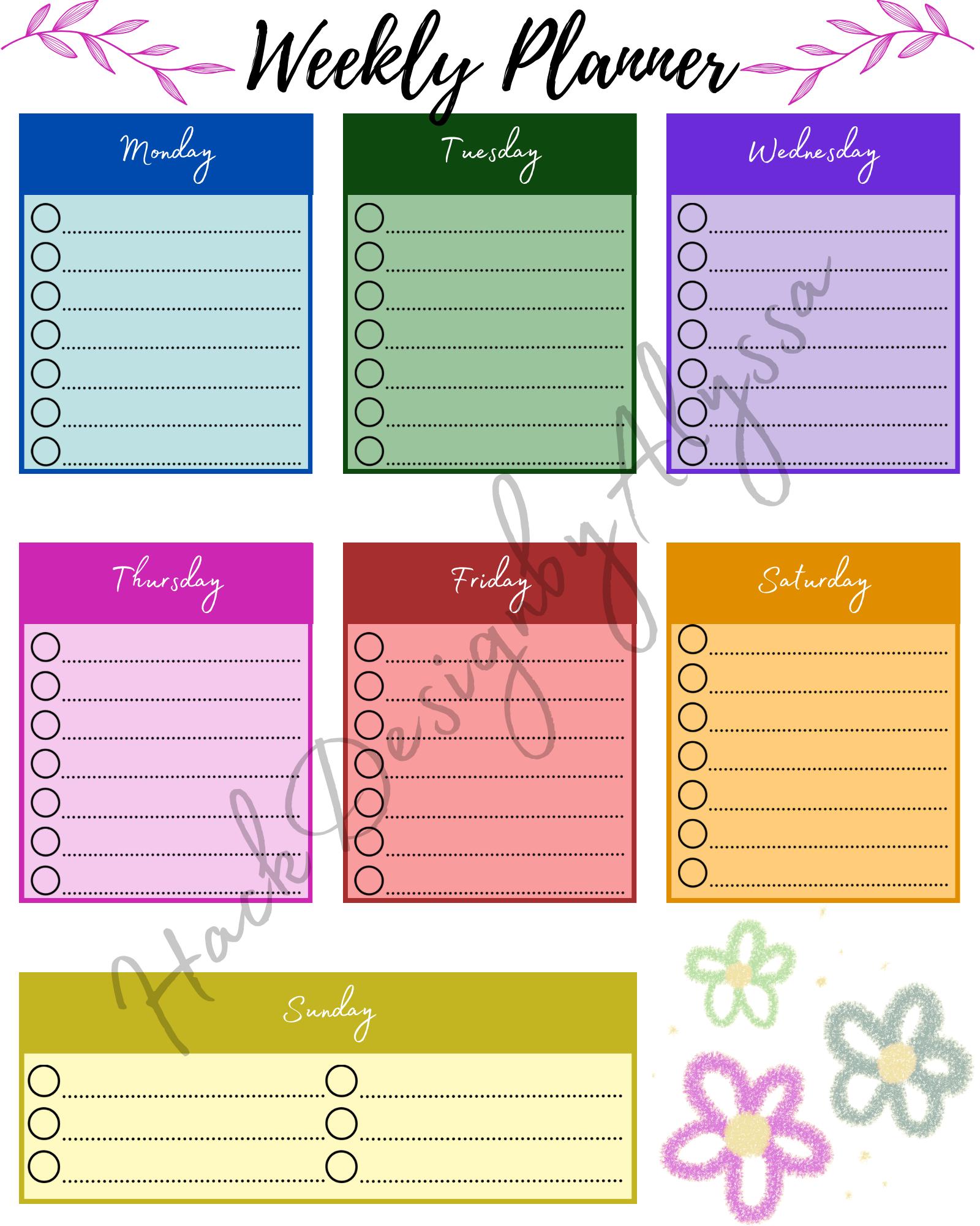 Cute Weekly Planner - Etsy