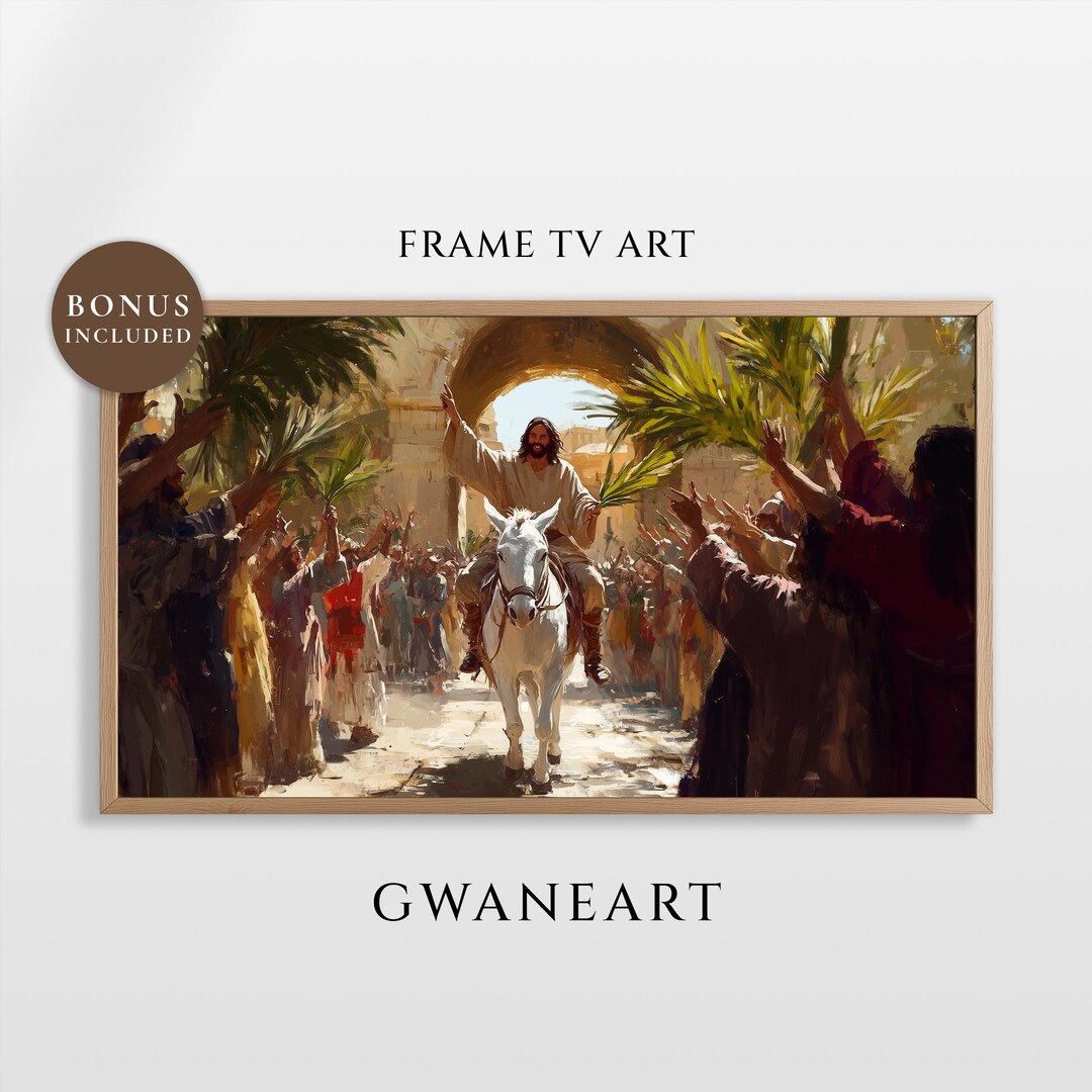 Christian Frame Tv Art, Jesus Entry Into Jerusalem, Religious Art ...