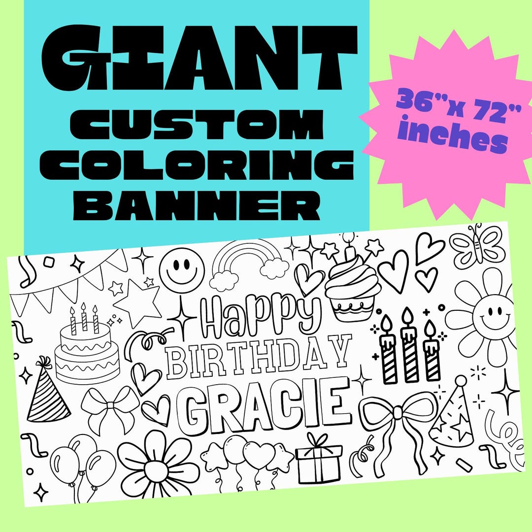 Custom Coloring Banner - Etsy