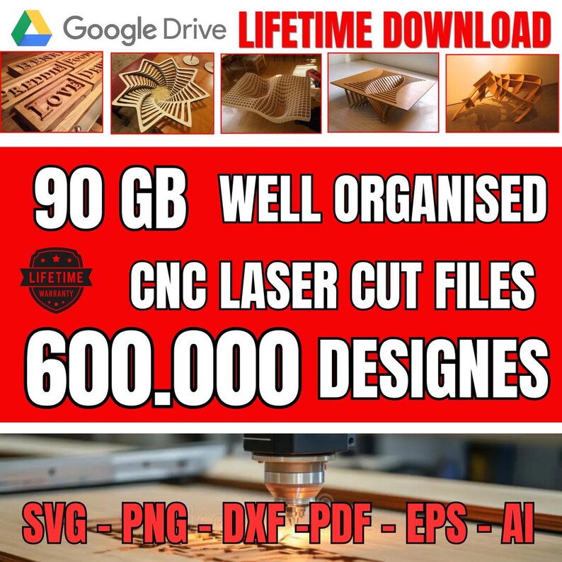 90 Mega Bundle Laser Cut & Engraving Files | Diode, CO2, Fiber Lasers ...