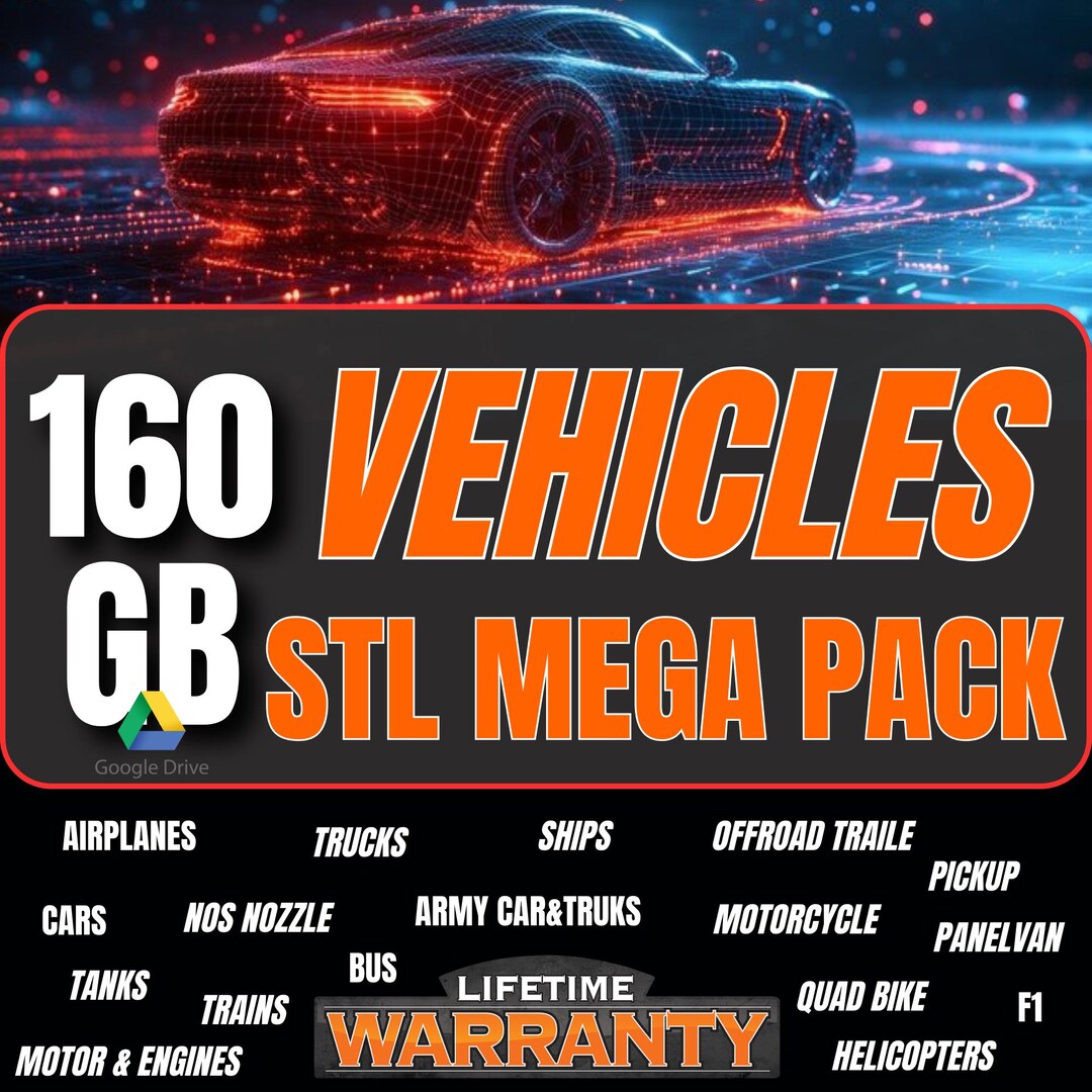 Vehicles STL MEGA Pack - 3D Printing Pack - 3D STL Files | High-quality ...