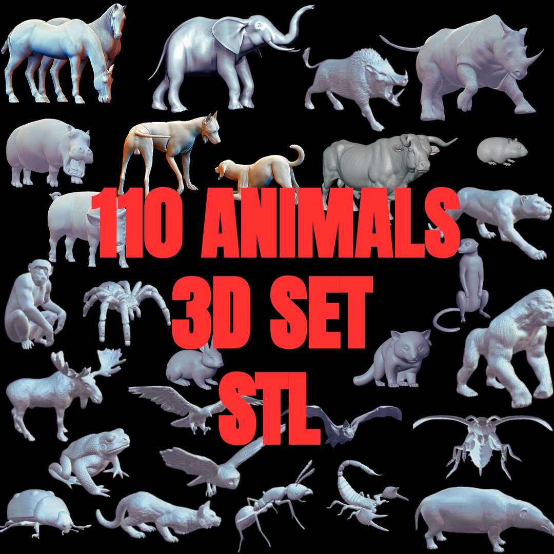 110 High-quality 3D STL Animal Files - Digital Download for CNC, Laser ...