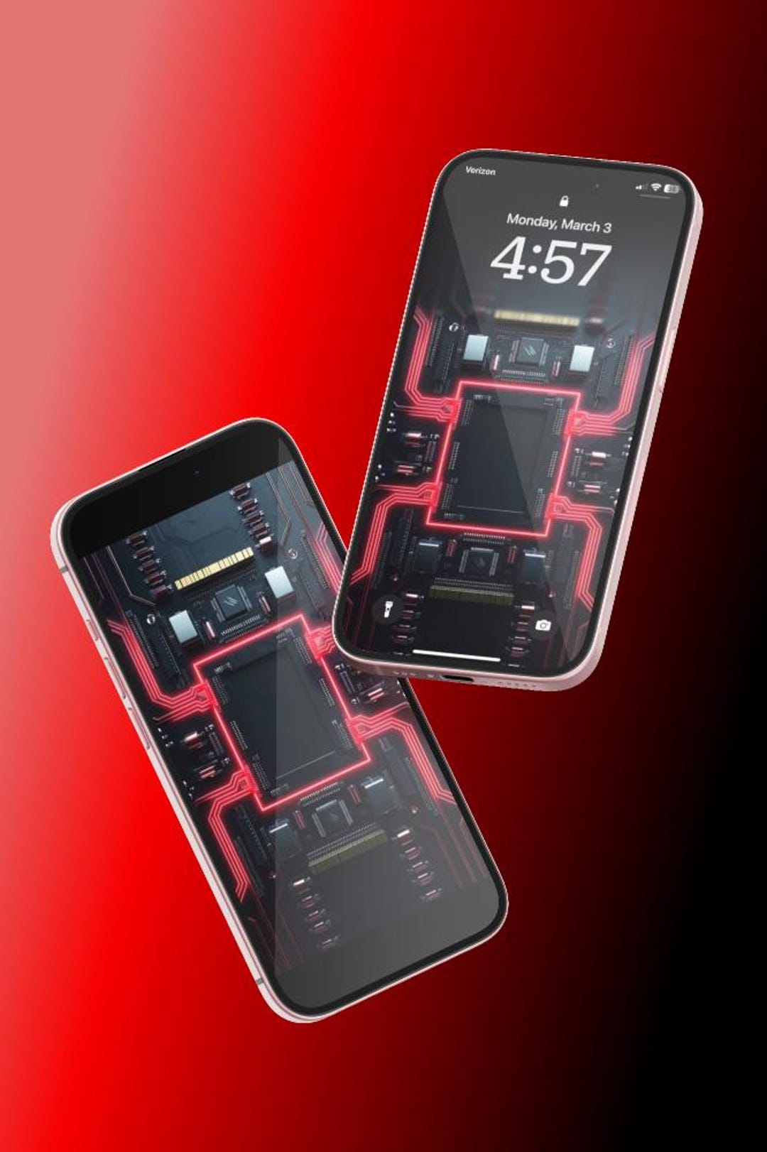 Futuristic Cyberpunk Circuit Board – Glowing Red Tech Aesthetic - Etsy