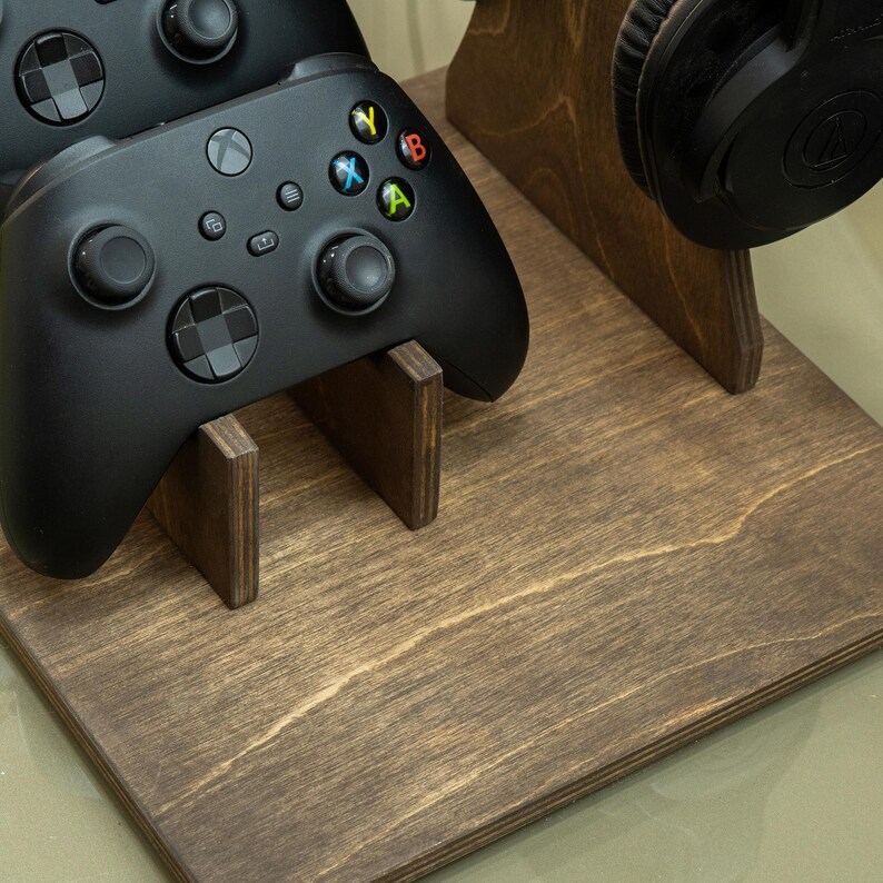 Personalized Wooden Headphone and Controller Stand, Custom Desk ...
