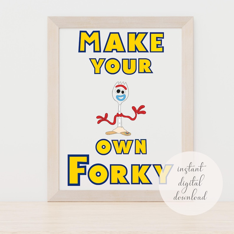 Make Your Own Forky Sign - Toy Story Themed Party Activity - FORKY ...