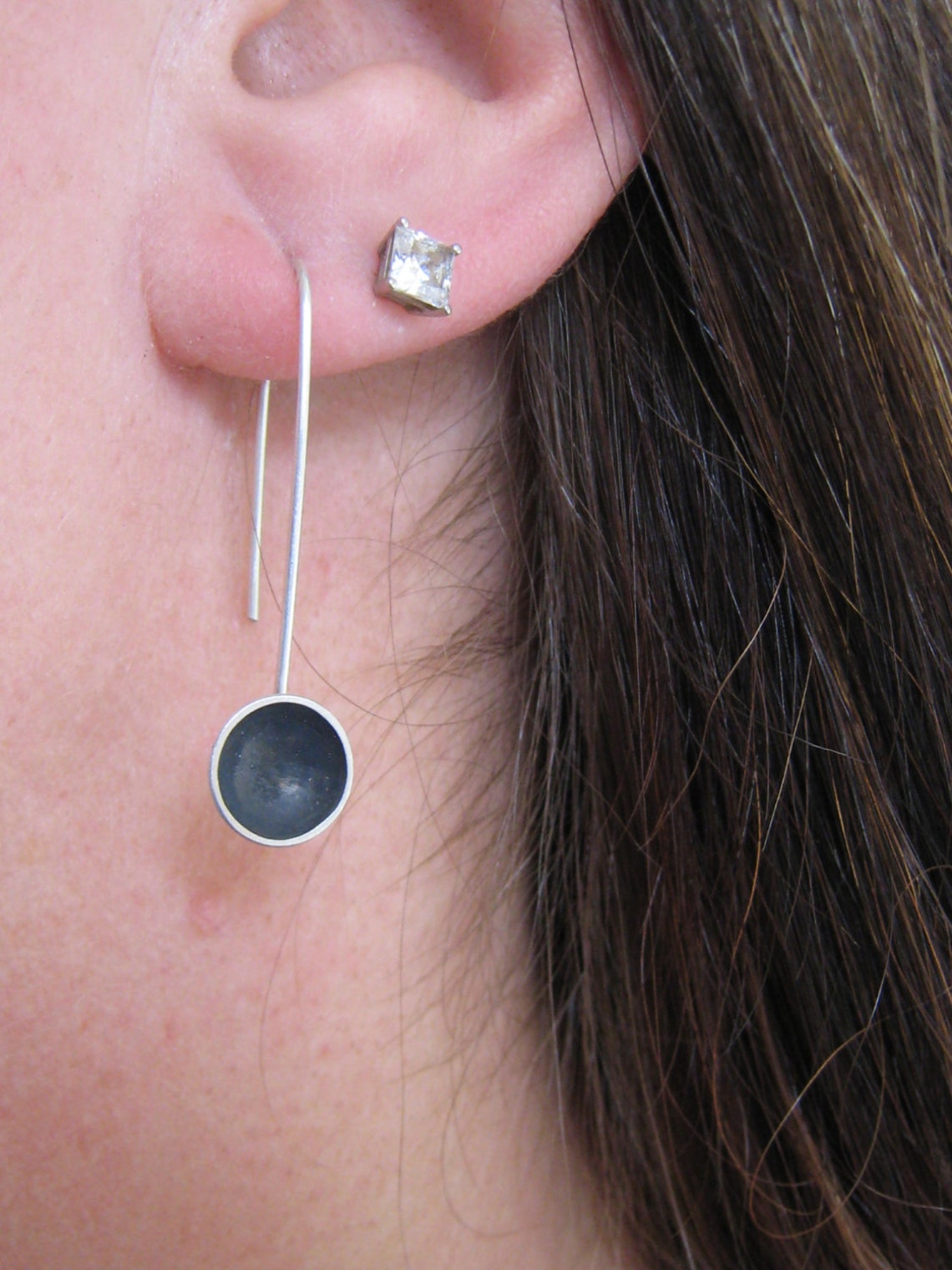 Sterling Silver Dome Earrings. Handmade Dome Earrings. Dangle - Etsy