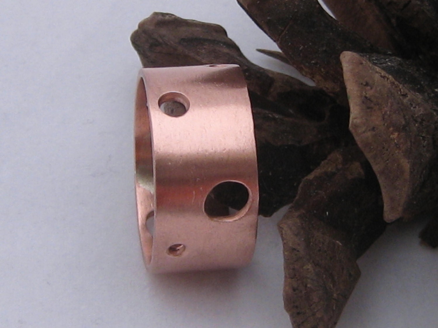 Copper Circle Ring. Copper Hole Ring. Copper Wedding Ring. Copper Band ...