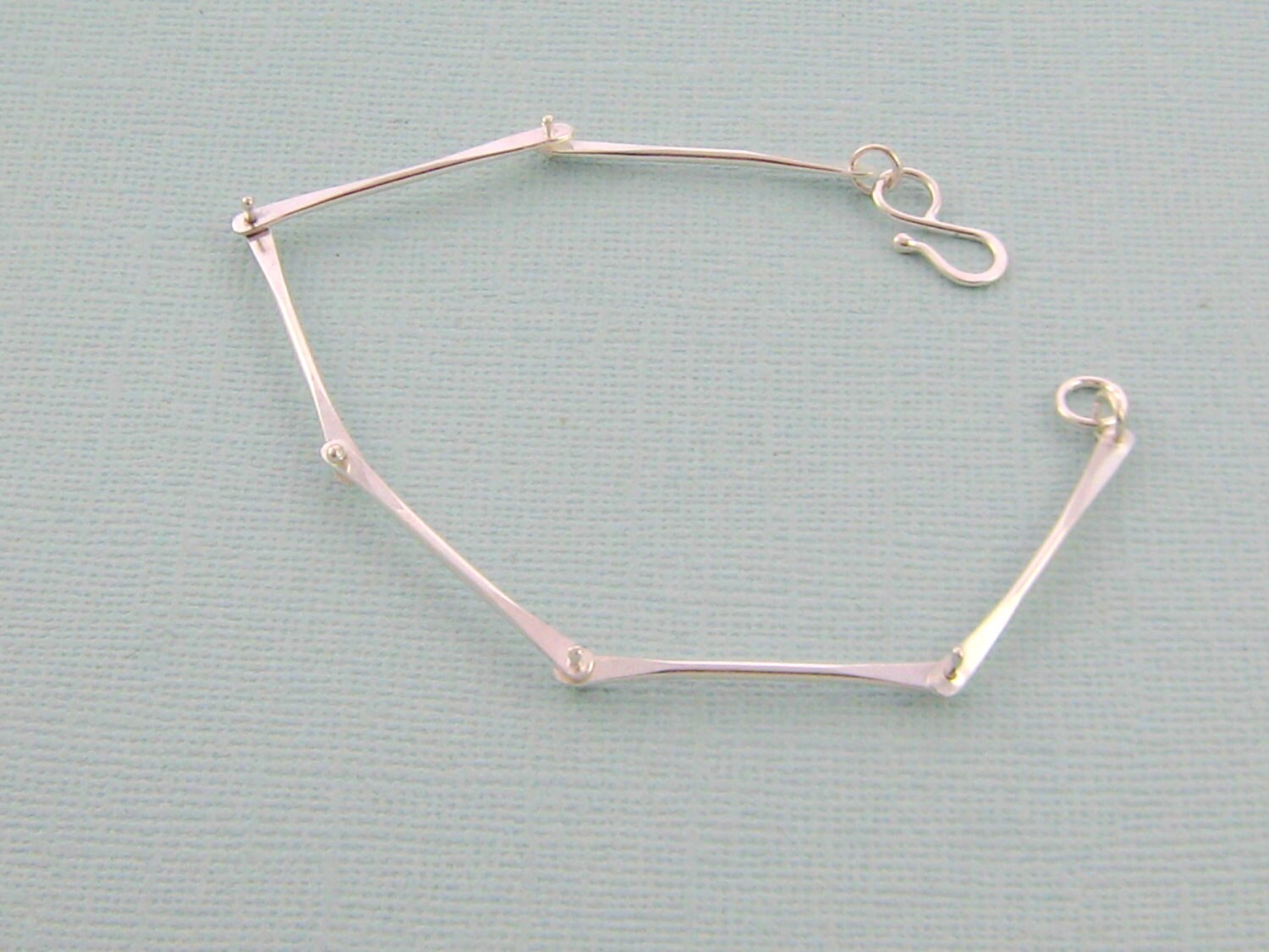 Slim Sterling Silver Bracelet. Sterling Silver Riveted - Etsy