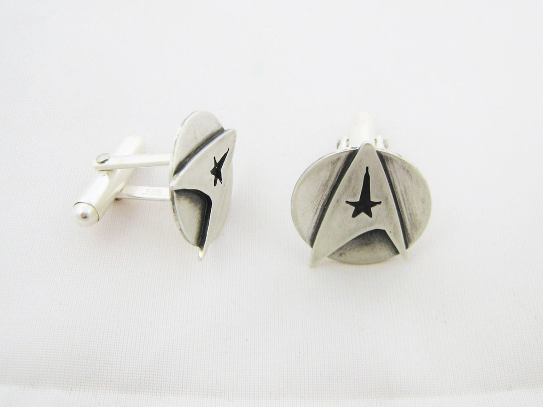 Sterling Silver Star Trek Cufflinks. Silver Men's Cufflinks. Handmade ...