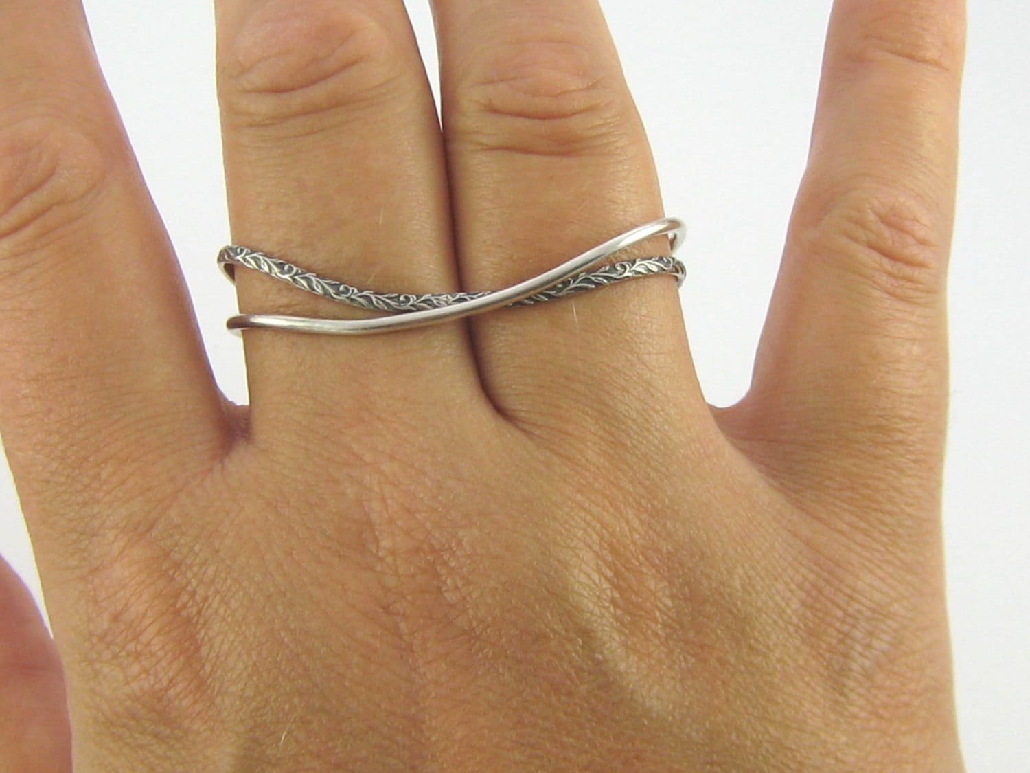 Sterling Silver Two Finger Rings. Sterling Silver Two Finger Stacker ...