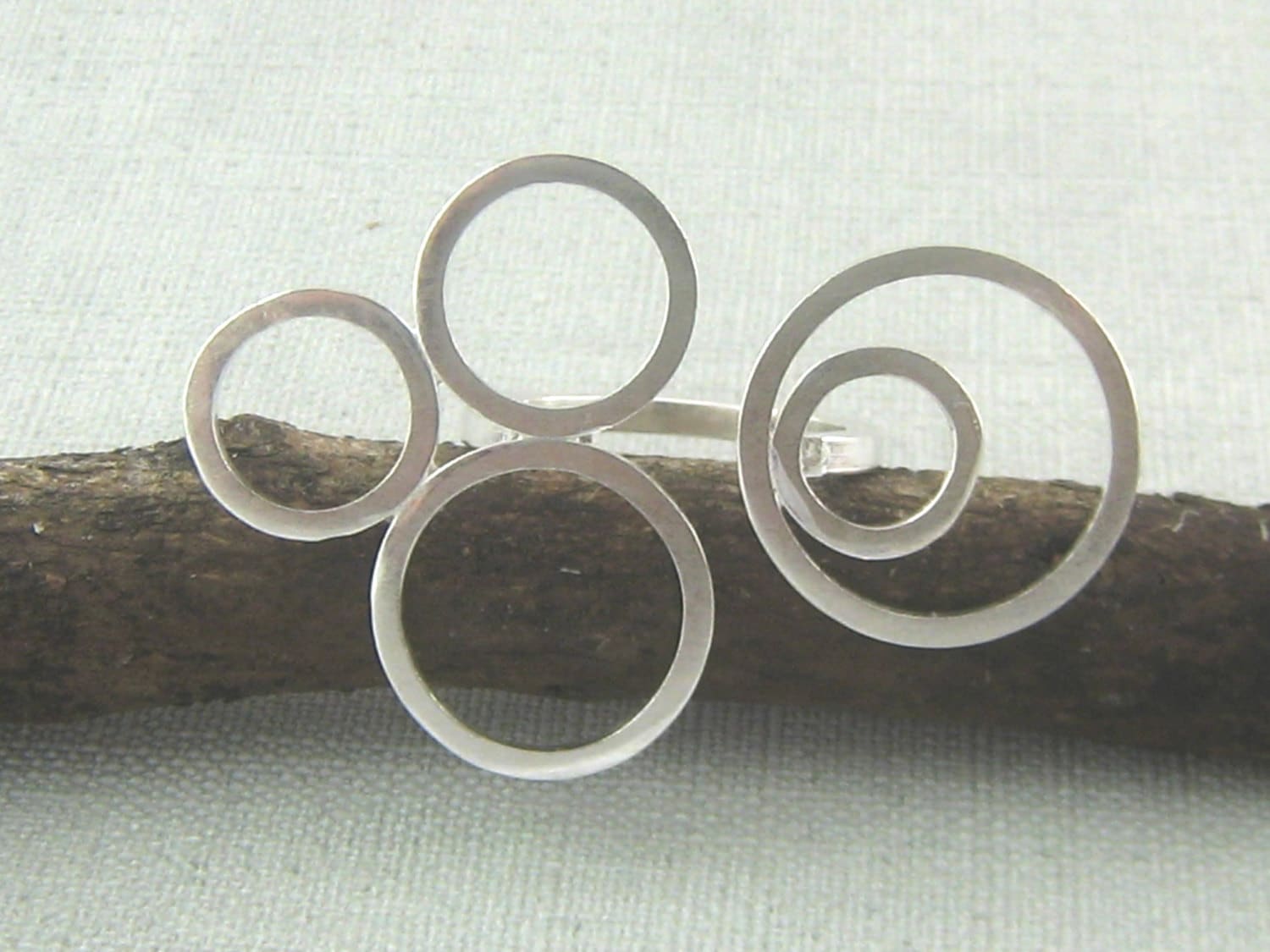 Sterling Silver Circle Ring. Sterling Silver Bubbles Ring. | Etsy
