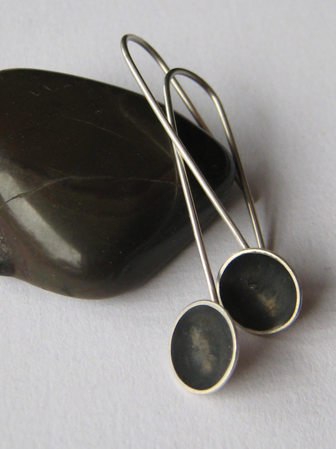 Sterling Silver Dome Earrings. Handmade Dome Earrings. Dangle Earrings ...