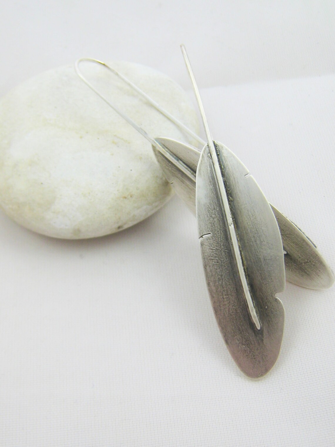 Sterling Silver Feather Earrings Simple Feather Earrings - Etsy New Zealand