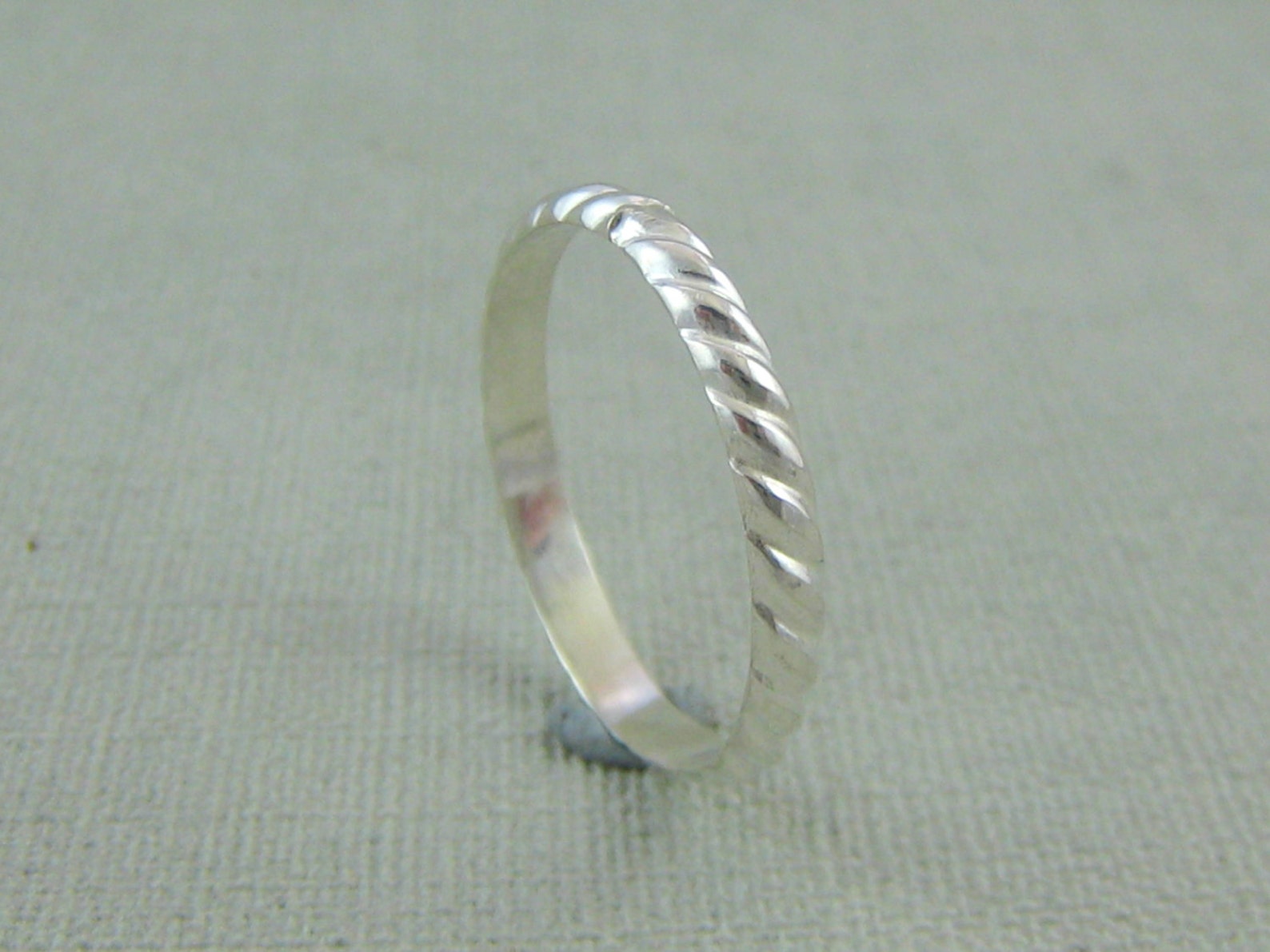 Sterling Silver Stacker Ring. Sterling Silver Patterned - Etsy