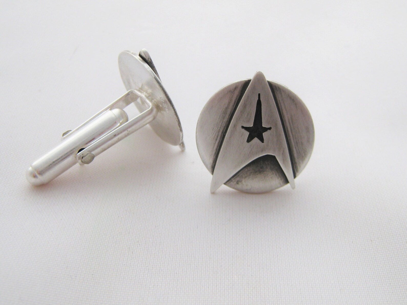 Sterling Silver Star Trek Cufflinks. Silver Men's - Etsy New Zealand