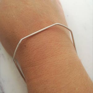 Sterling Silver Square Bangle. Silver Geometric Bangle. Minimalist ...