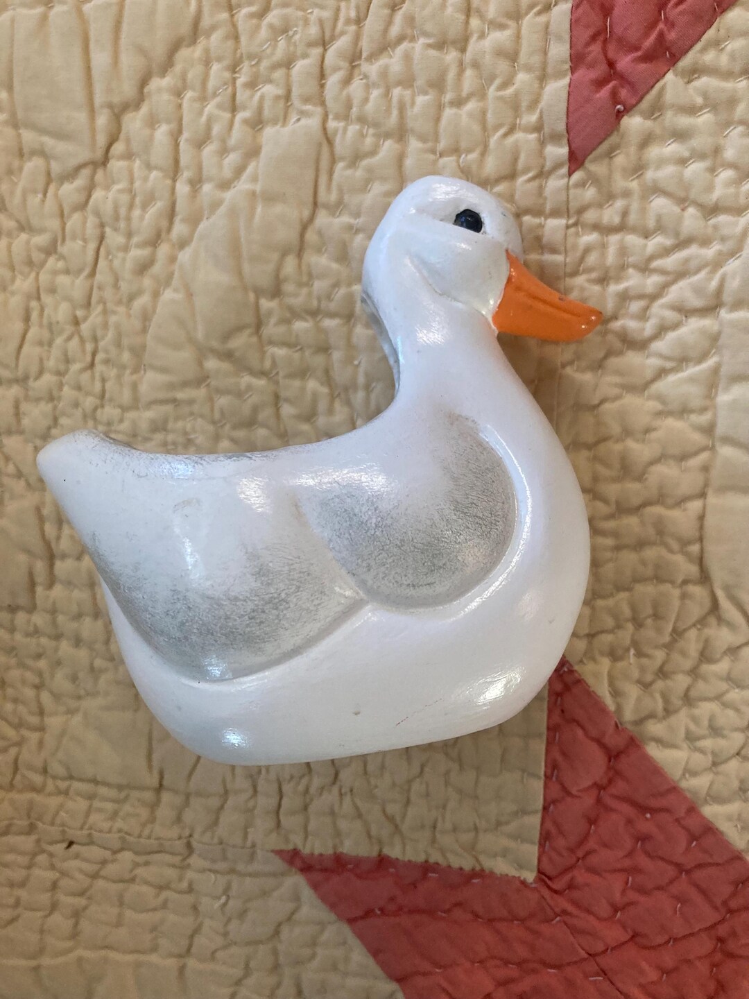 Vintage Ceramic Goose Figurine Handmade Hand Painted Soap Holder Sponge ...
