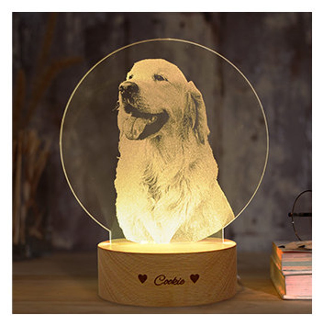 Custom Photo 3D Lamp Desk Lamp, Night Light, Handmade, Pet Memorial ...