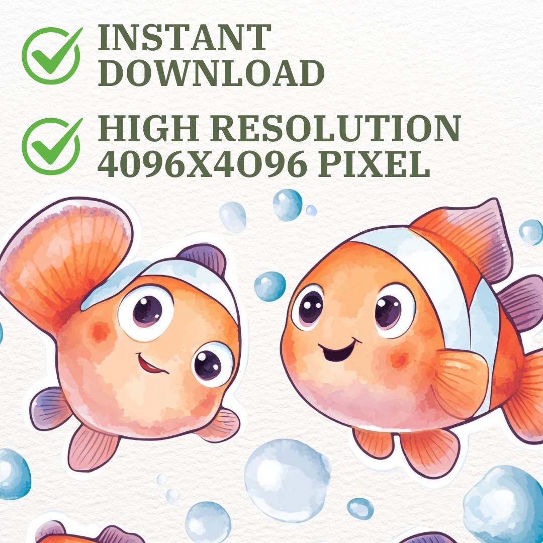 26 PNG Clownfish Family Clipart - Sea Creatures, Ocean Animals, Marine ...