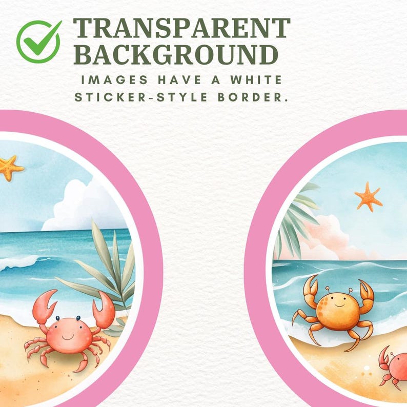 16 Crab Family Clipart PNG Bundle - Ocean Sea Crab Illustrations for ...