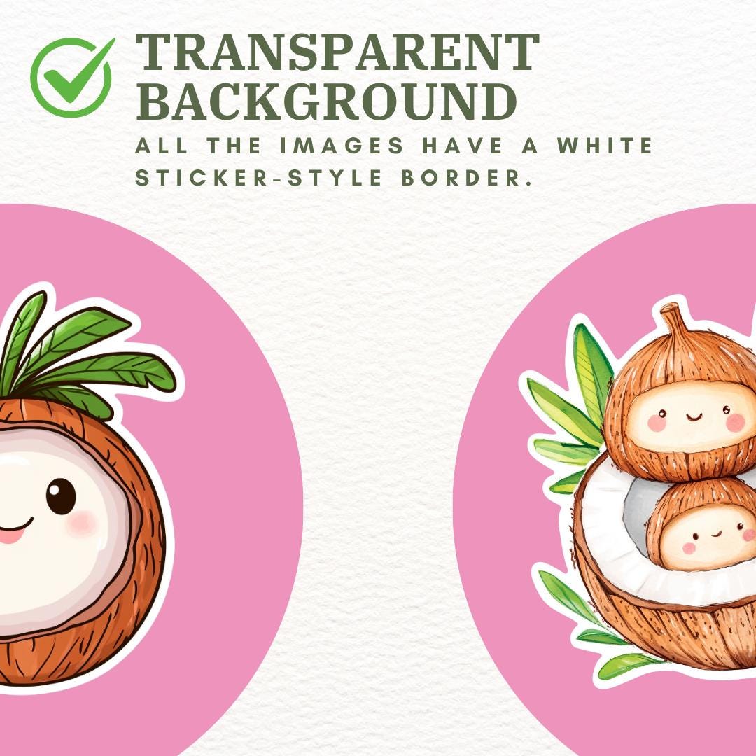 30 PNG Coconut Clipart: Tropical Fruit, Food, Coconut Png, Palm Leaves ...